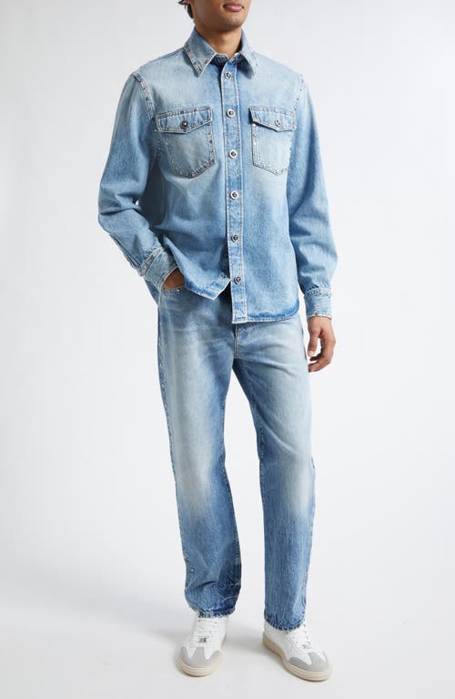 VERSACE medusa studded denim button-up shirts